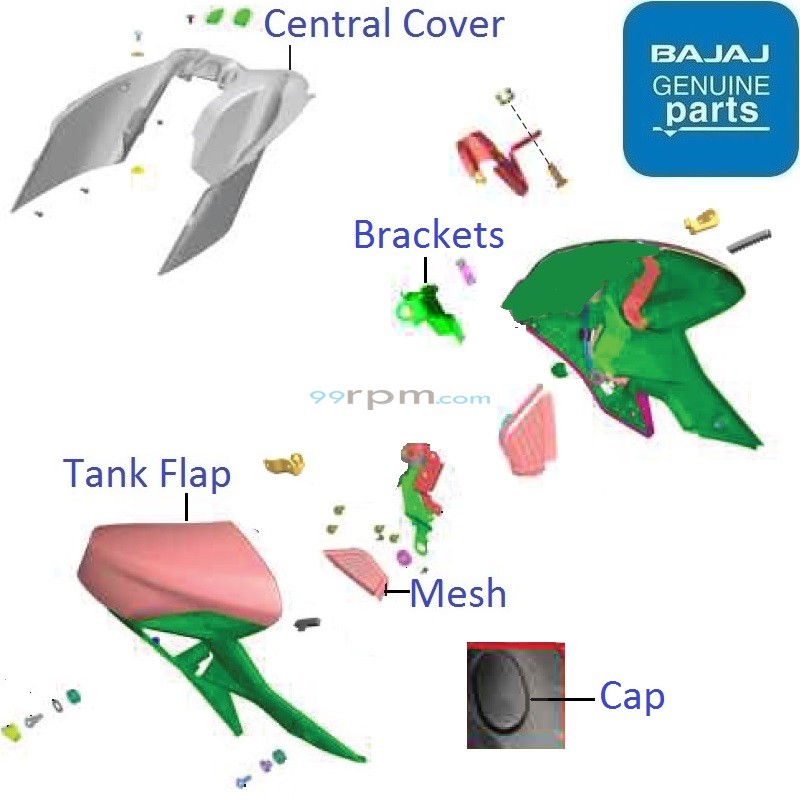 Bajaj Pulsar N160 (Single ABS, 2022-23): Fuel Tank Fairing
