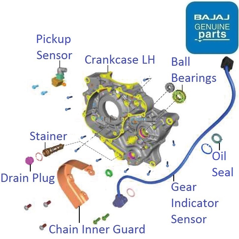 Bajaj Pulsar N160 (Single ABS, 2022-23): Left Side Engine Crankcase