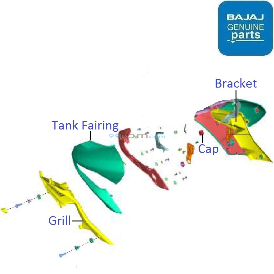 Bajaj Pulsar F250 (Twin Channel ABS, 2021-23): Tank Side Fairing Flap