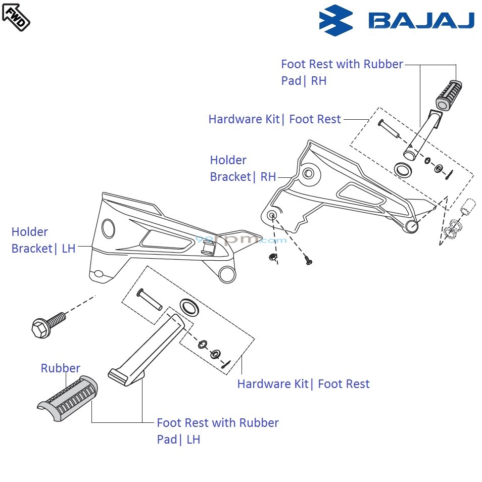 Bajaj Pulsar 220F DTSi: Rear Foot Rest