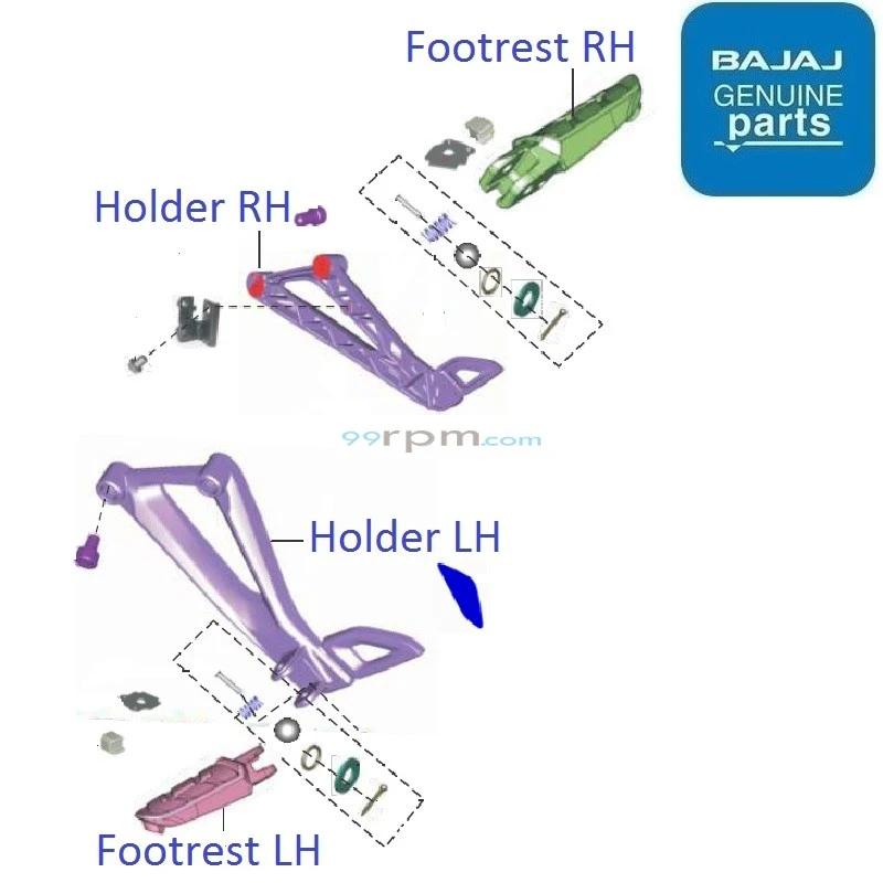 Bajaj Pulsar RS200 (BS6, 2021-2023): Rear Footrest