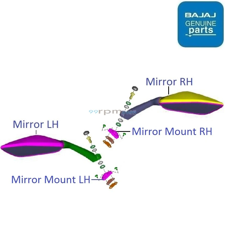 Bajaj Pulsar RS200 (BS6, 2021-2023): Side Mirrors