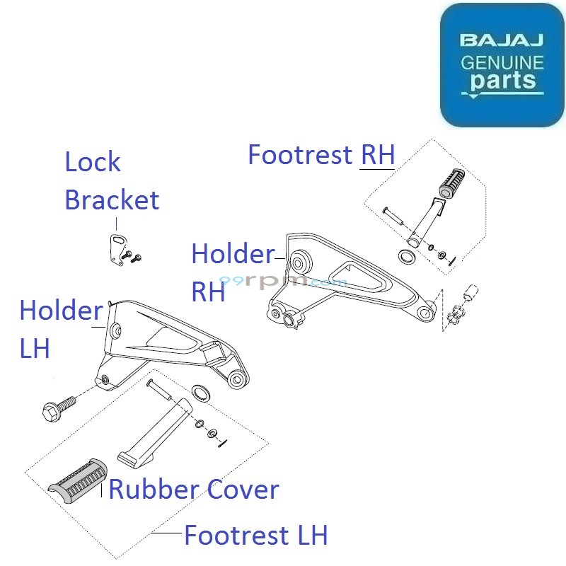 Bajaj XCD 135: Rear Footrest